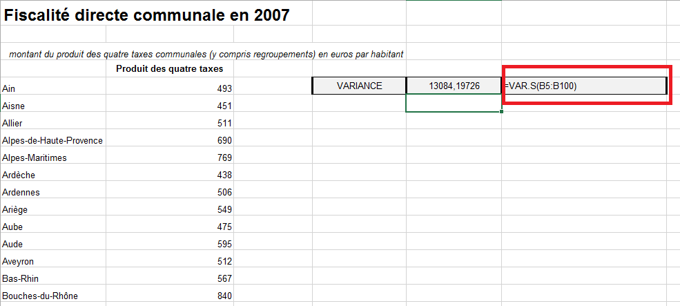 Calcul de la variance - Guide pour l'utiliser dans le logiciel Excel