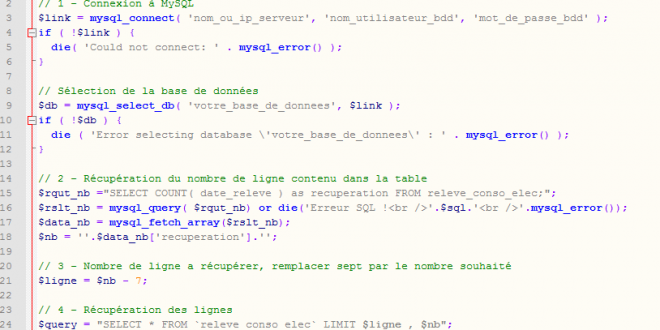 Récupérer les dernières lignes dans une base de données MySQL