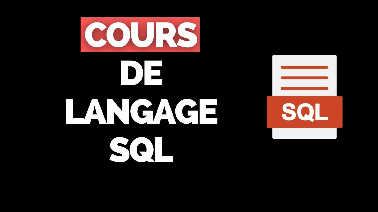Cours langage SQL - langage SQL initiation