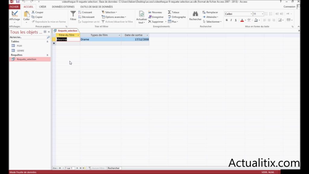 Requête de sélection améliorée dans Access - Cours n°9