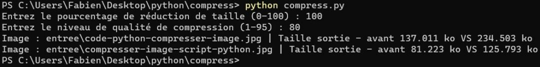 Compresser des Images avec ce Script Python