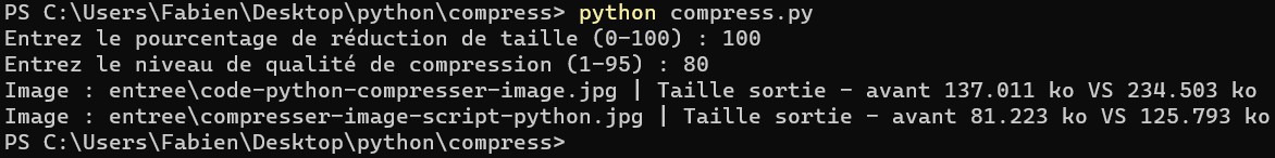 Compresser des Images avec ce Script Python